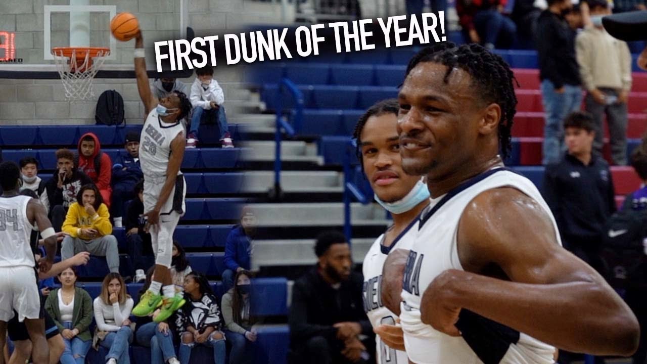 Bronny James First Dunk Of The Year! + Insane Chase Down Block Vs San ...