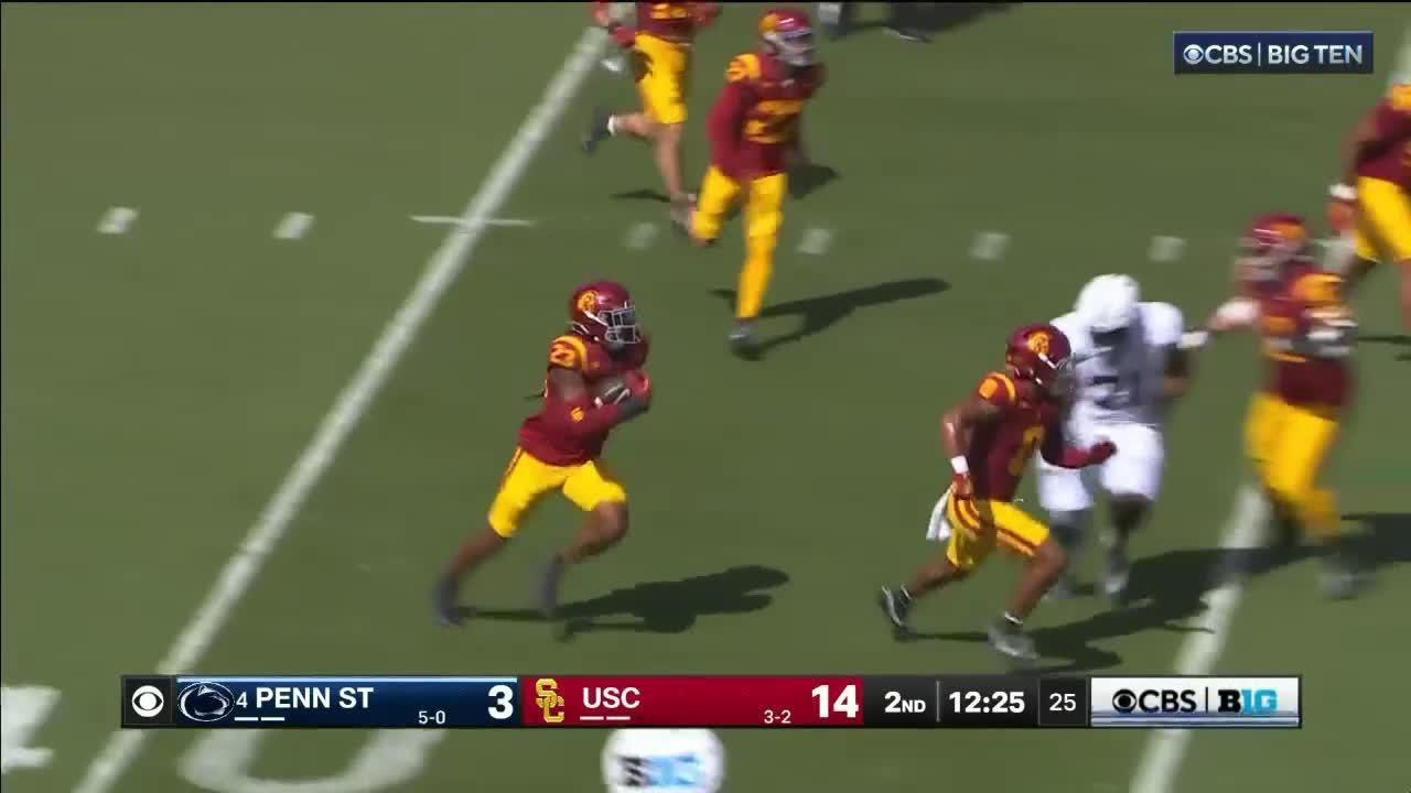Desman Stephens Gets The Interception vs. Penn State | USC Football ...