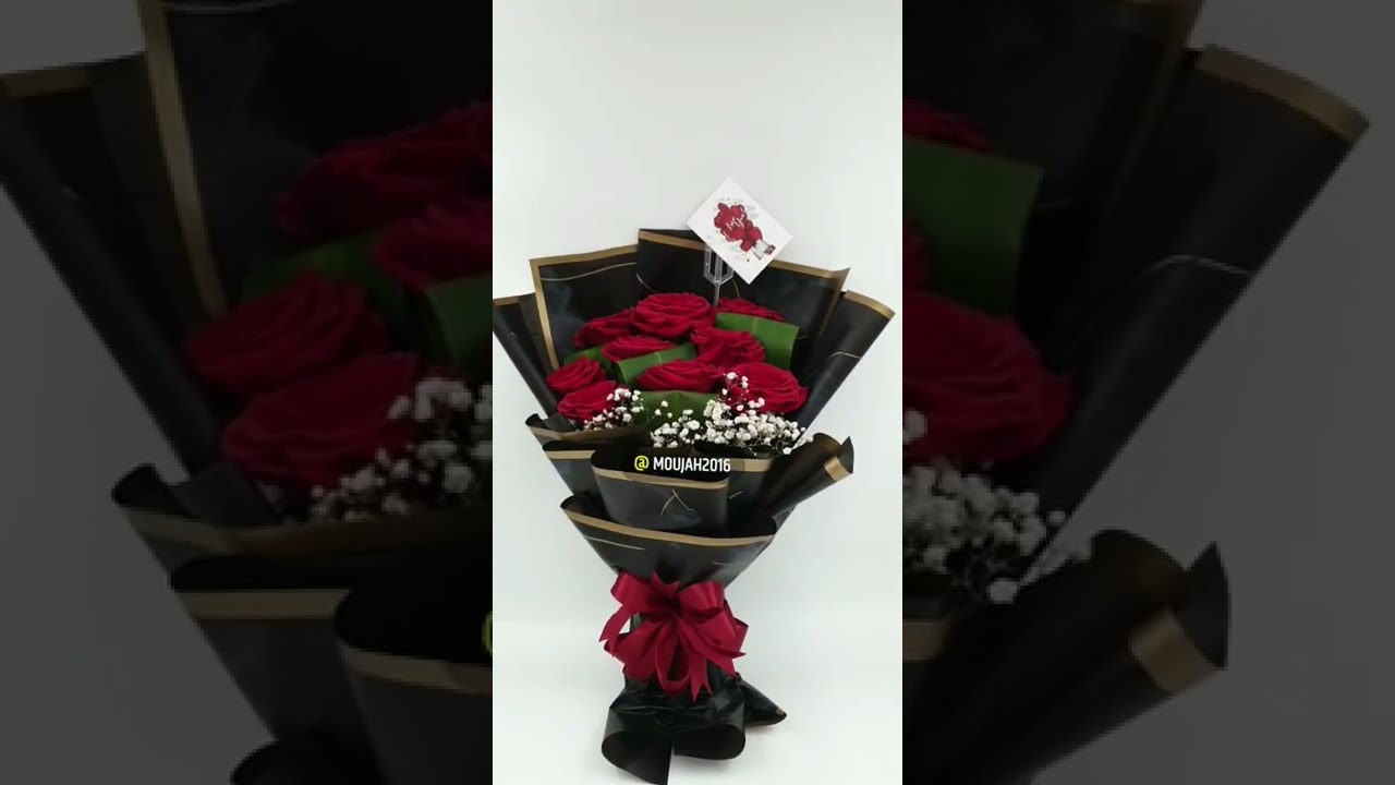 red roses hand bouquet/black wrapping #shorts @AbetCariaga - YouTube
