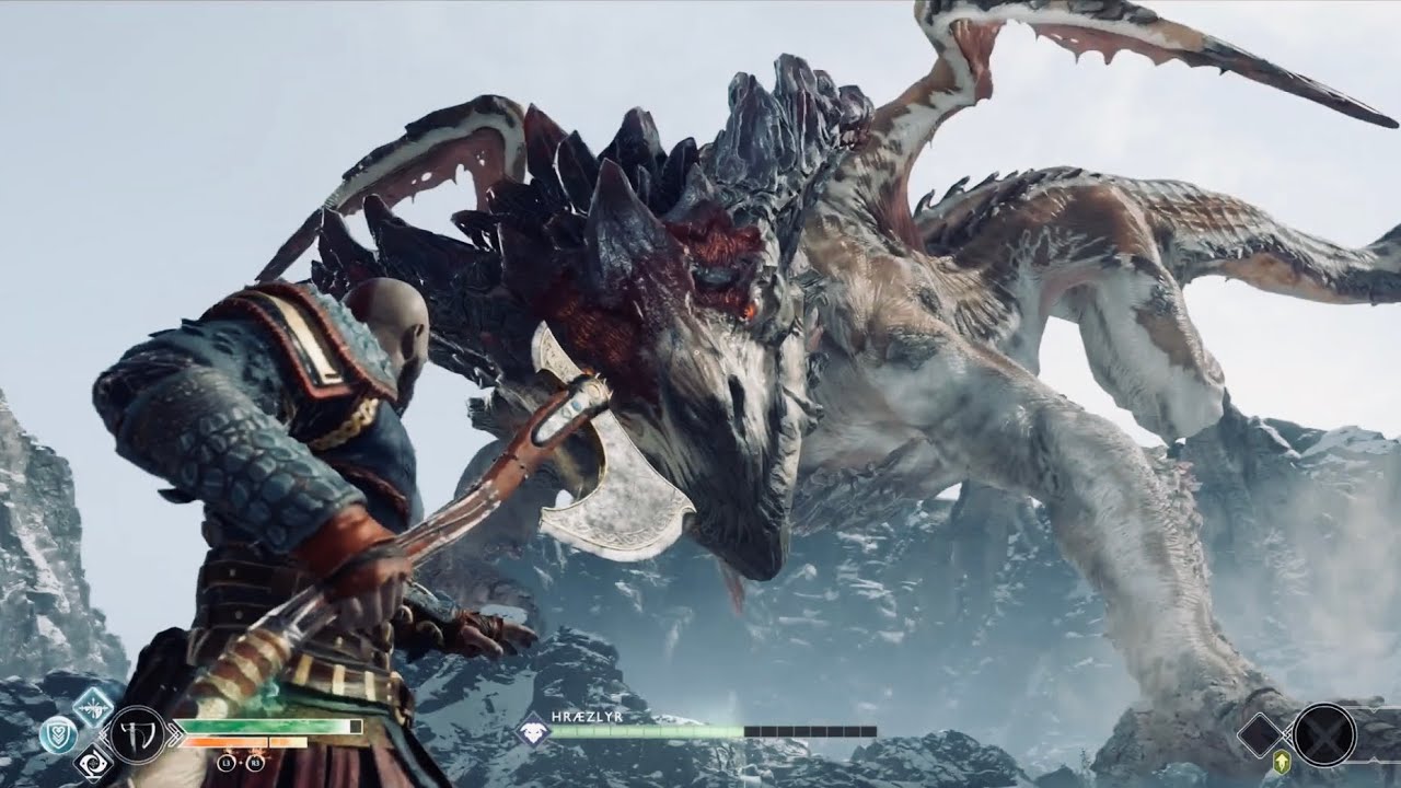 God of War 4 - Dragon Boss Fight - YouTube