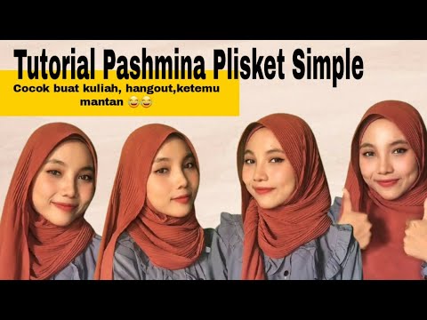 Tutorial Pashmina Plisket Simple|| Mudah di bentuk, cocok buat sehari ...