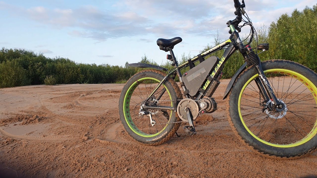 Фэтбайк на моторе Cyclone 3000W по плотному пляжному песку - YouTube