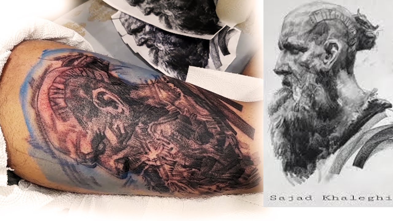 VIKING FLOKI ARTISTIC TATTOO ! COLOR TIME LAPSE ! اموزش تتو - YouTube