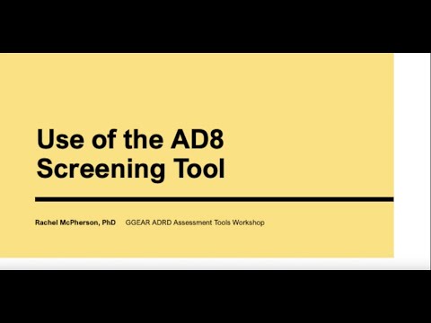 Use of the AD8 Screening Tool - YouTube