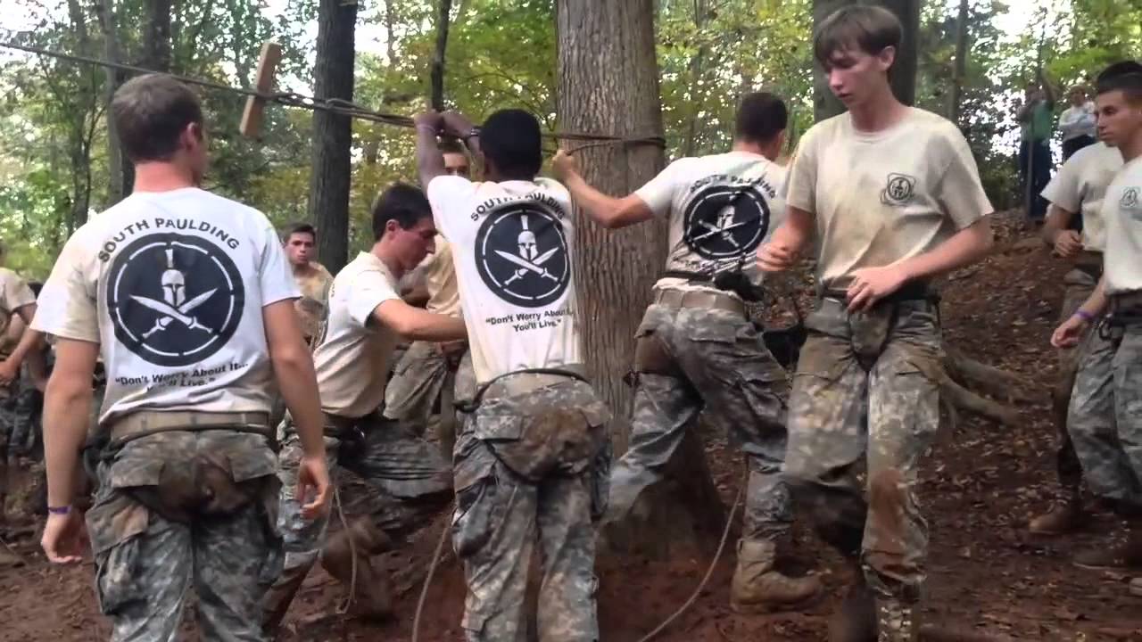 South Paulding HS - JROTC Raiders, Male One Rope Bridge 20151024 - YouTube