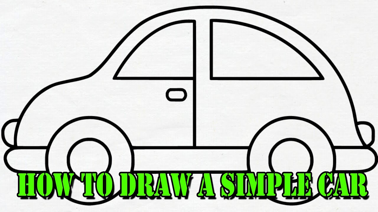 How to draw a simple car - YouTube
