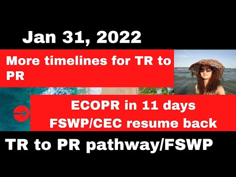 Dec 31 Timelines for TR to PR pathway/FSWP and CEC resume back on track ...