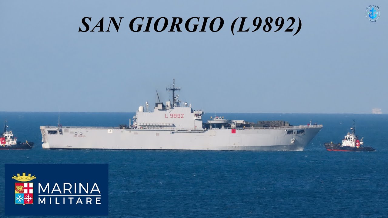 Buque SAN GIORGIO L9892 entrando en la base naval de Rota - YouTube