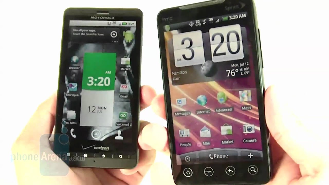 Motorola DROID X vs. HTC EVO 4G - YouTube