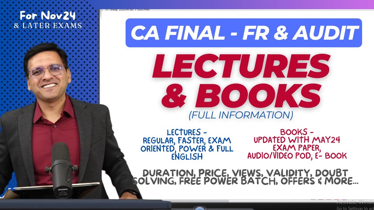 CA Final | FR & Audit | Lectures & Books - All Info & Offers - YouTube