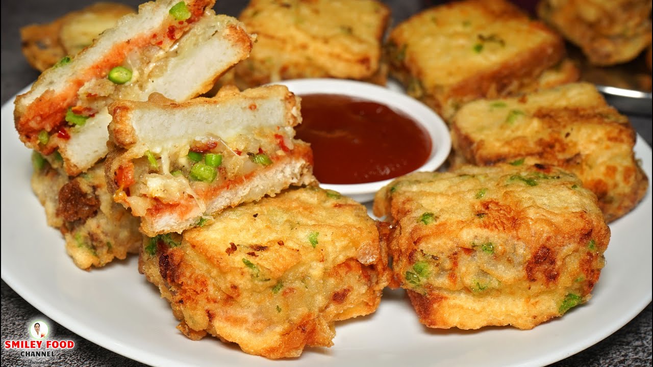 पिज़्ज़ा ब्रेड पकौड़े की नयी रेसिपी Pizza Bread Pakora | Kids birthday ...