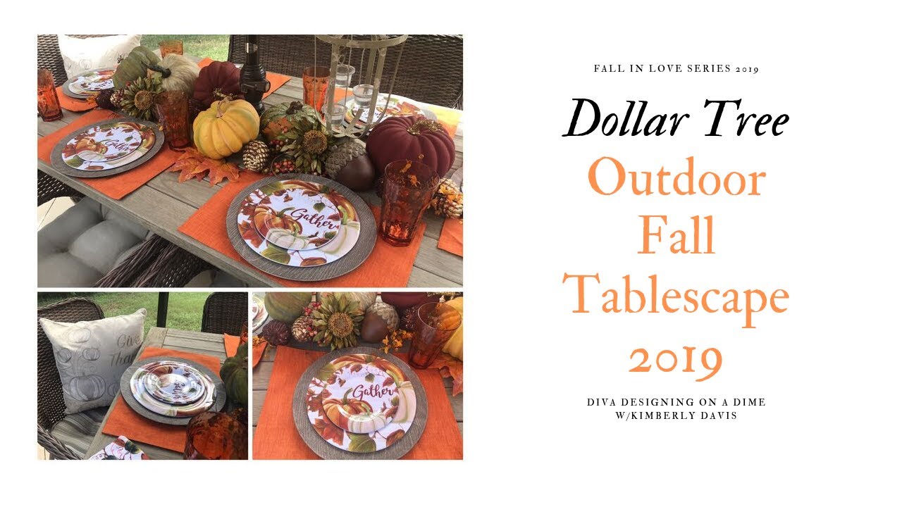 Dollar Tree Outdoor Fall Tablescape 2019 | Decorate with Me - YouTube