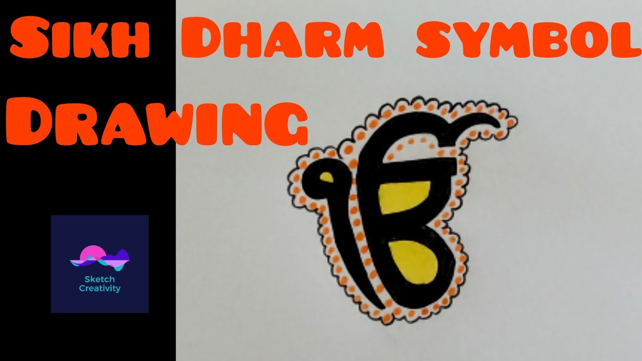 Sikh religious Symbol Ikonkar drawing tutorial || Symbol of religious ...