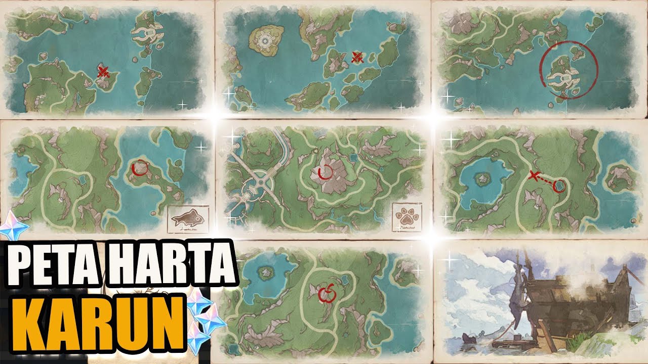 8 Lokasi Map Harta Karun | Chest & Hidden Achievement【Genshin Impact ...