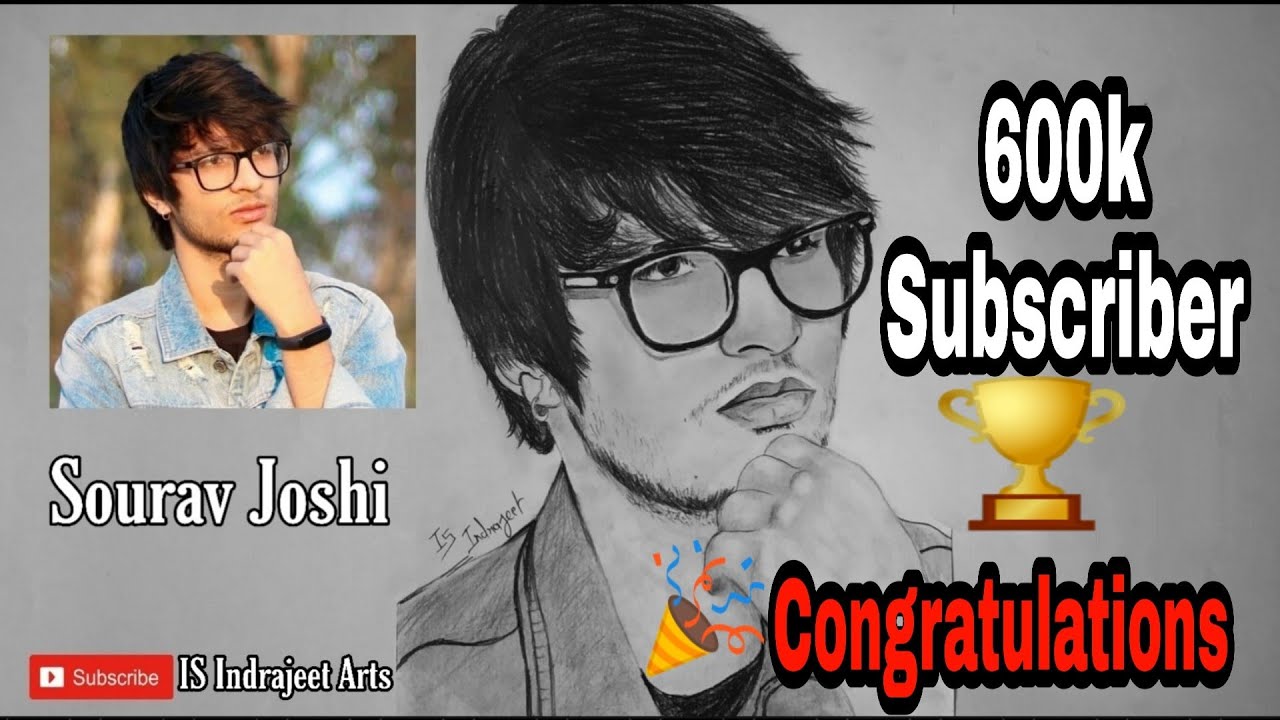Drawing Sourav Joshi Art || sourav joshi sketch | 600k subscriber - YouTube