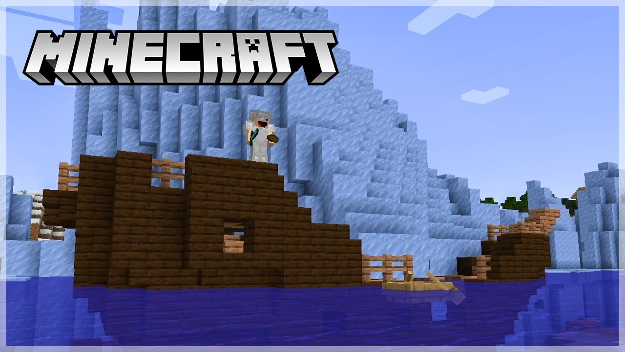 We Found A Ship Wreck In An Iceberg | Minecraft First Timers | Part 42 ...