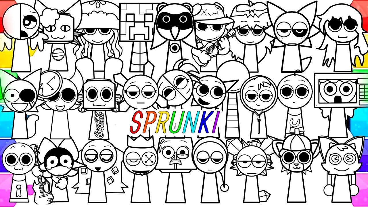 SPRUNKI New Coloring Pages 🎵Sprunki Song🎵 How to Color New Sprunki OC ...