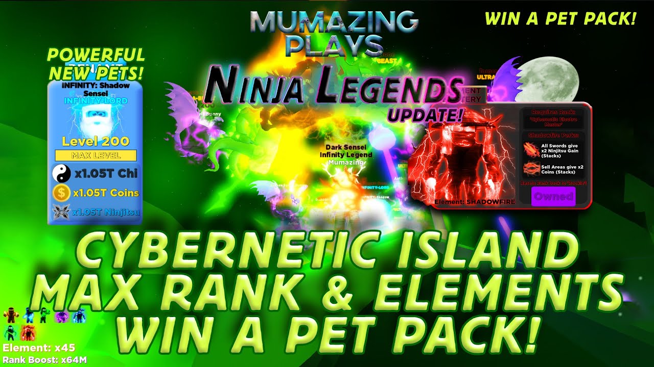 🔥 NEW Cybernetic Legends Island MAX RANK & WIN A PET PACK in Ninja ...