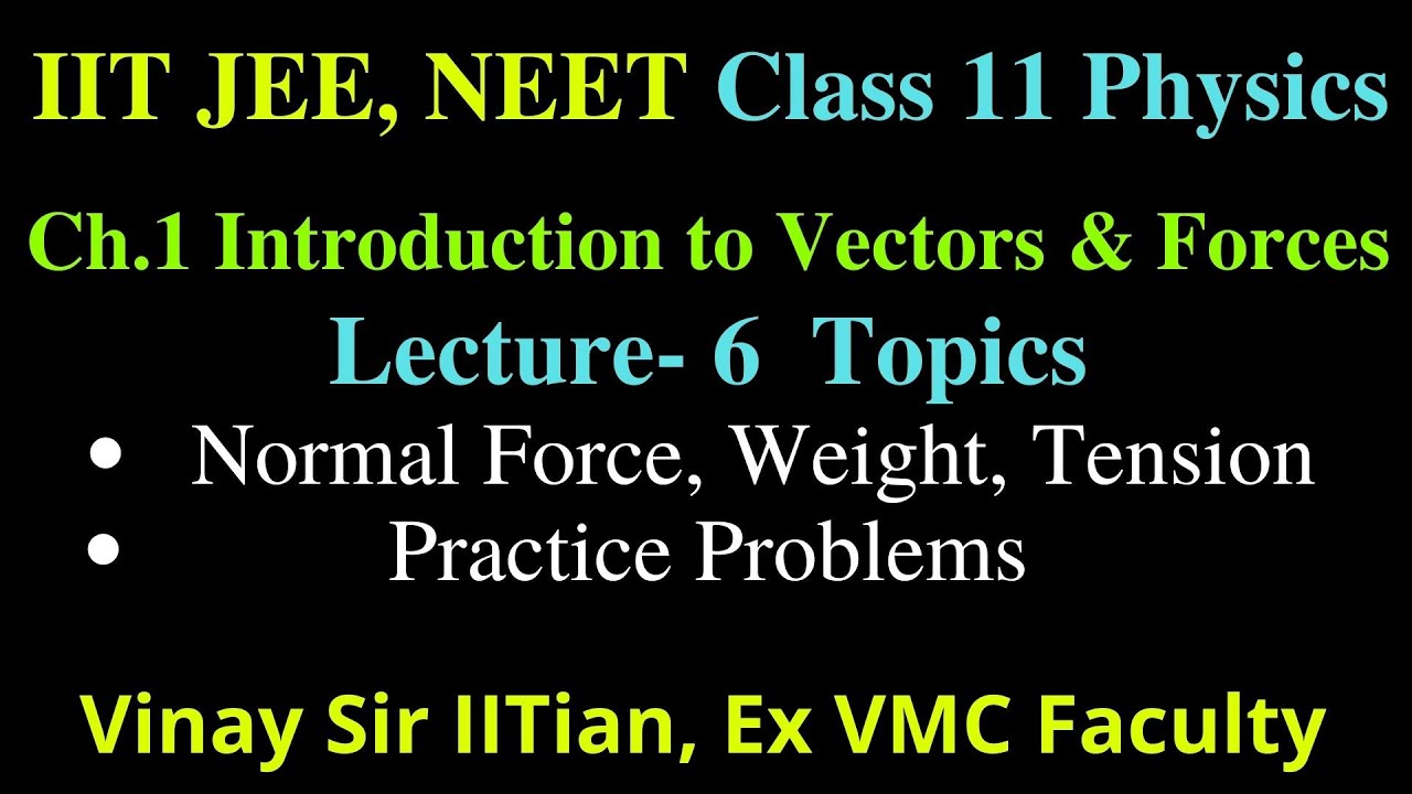 Lec6. Vectors & Forces | Class 11 Physics for IIT JEE & NEET | Vinay ...