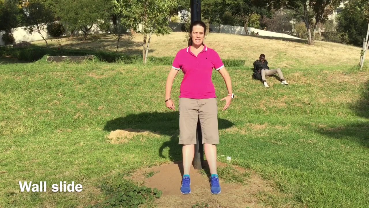 Butt strengthening- step up and wall slide - YouTube