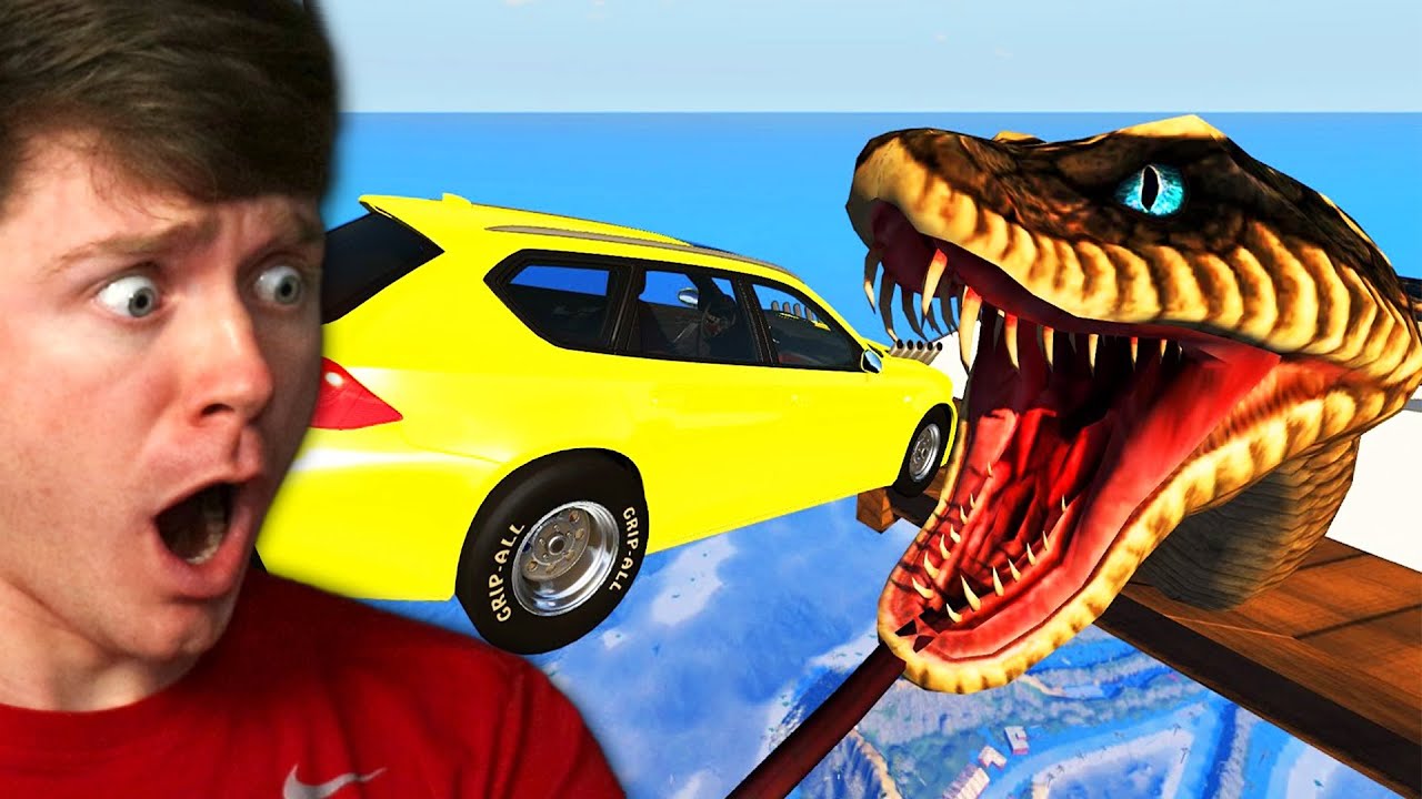 Reacting to CARS vs GIANT SNAKE! (BeamNG Drive) - YouTube