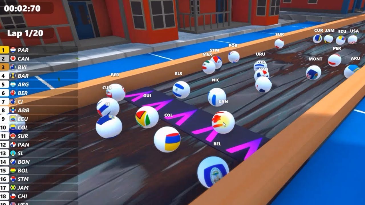 "20-Lap Marble Race: 44 American Countries Compete in Epic Marble ...