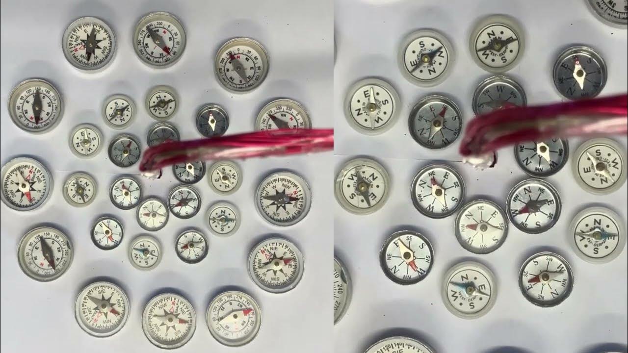 Clear demonstration of magnetic field around a current carrying wire ...