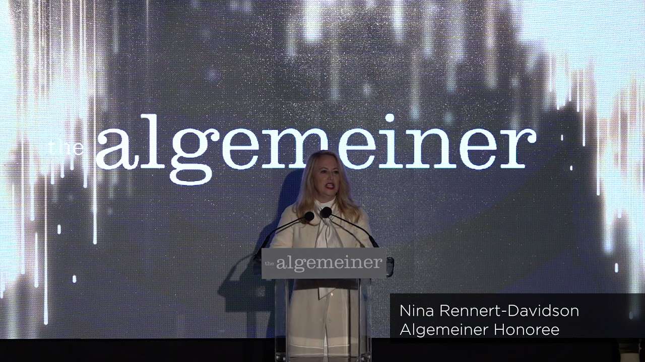 Algemeiner J100 Gala, 2021: Honoree Nina Rennert Davidson delivers ...