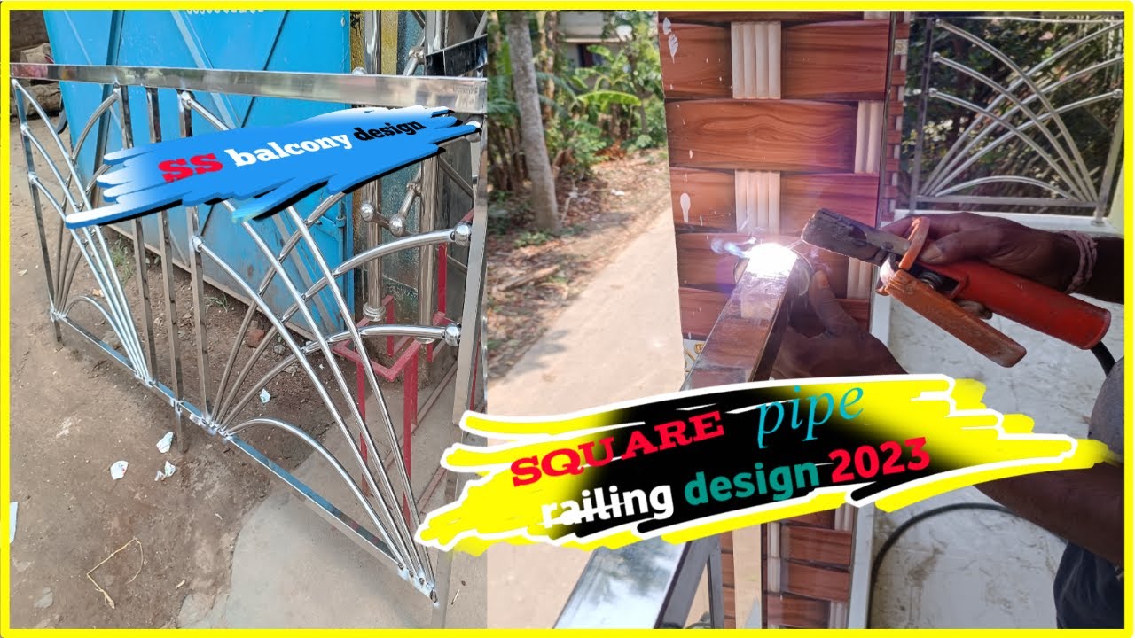 Stanley steel railing 304||Square pipe railing design 2023 - YouTube