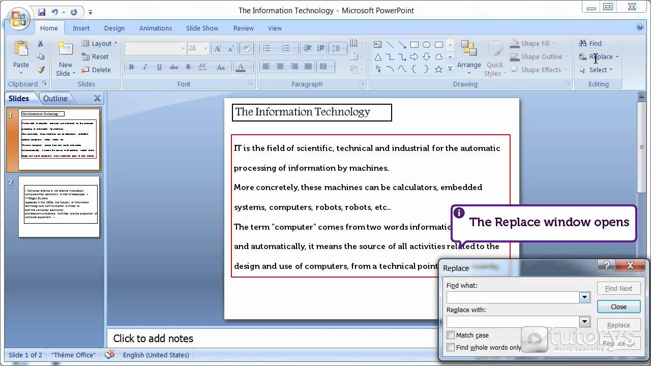 How To Find And Replace A Word In The Slides With PowerPoint 2007 How To Find And Replace A Word In The Slides With PowerPoint 2007