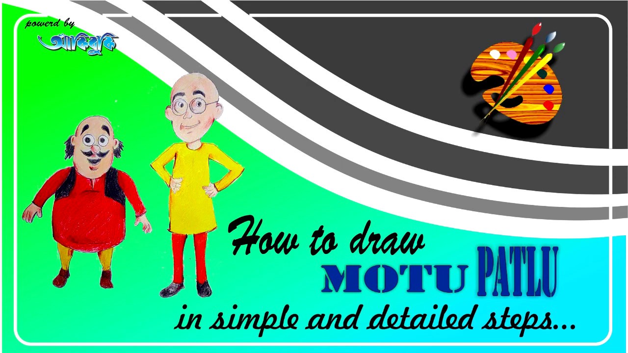Motu Patlu drawing - How to draw in simple and easy Steps by Aanki Buki ...