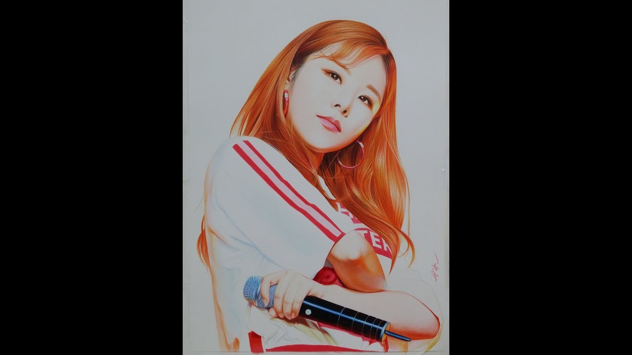 MAMAMOO ,마마무, Whee In, 휘인, Colored pencil drawing - YouTube