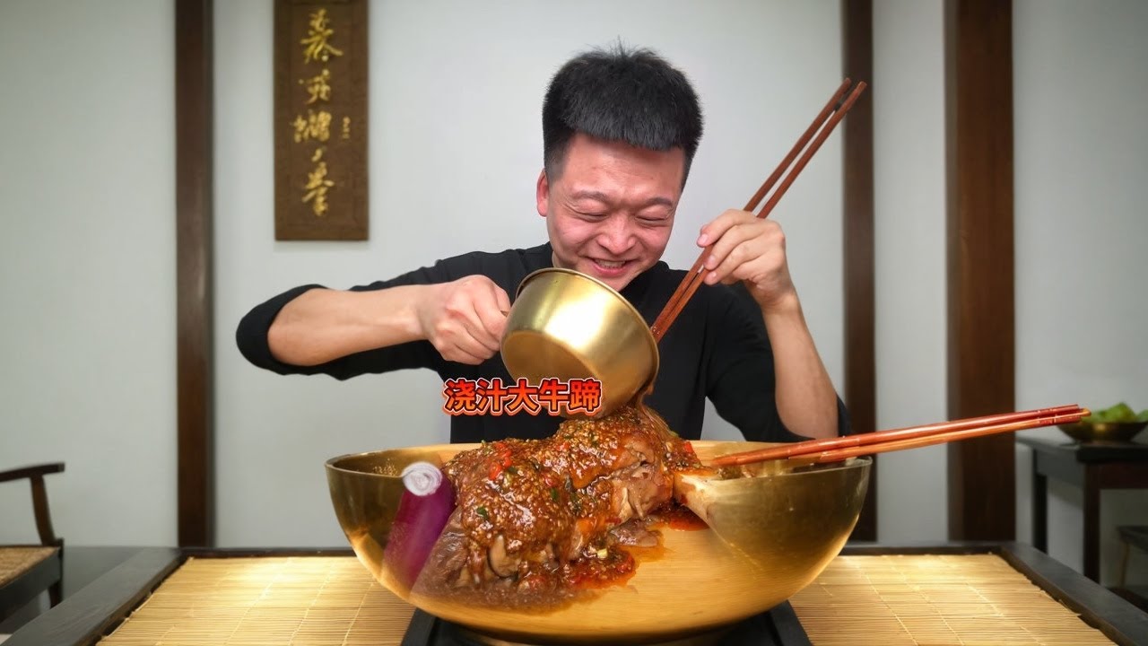 A simple whole meal of juiced big cow hoof quenches thirst, too ...