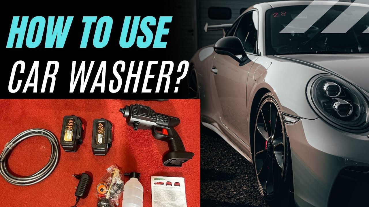 How to use Car wash Machine? Portable Spray Gun - YouTube