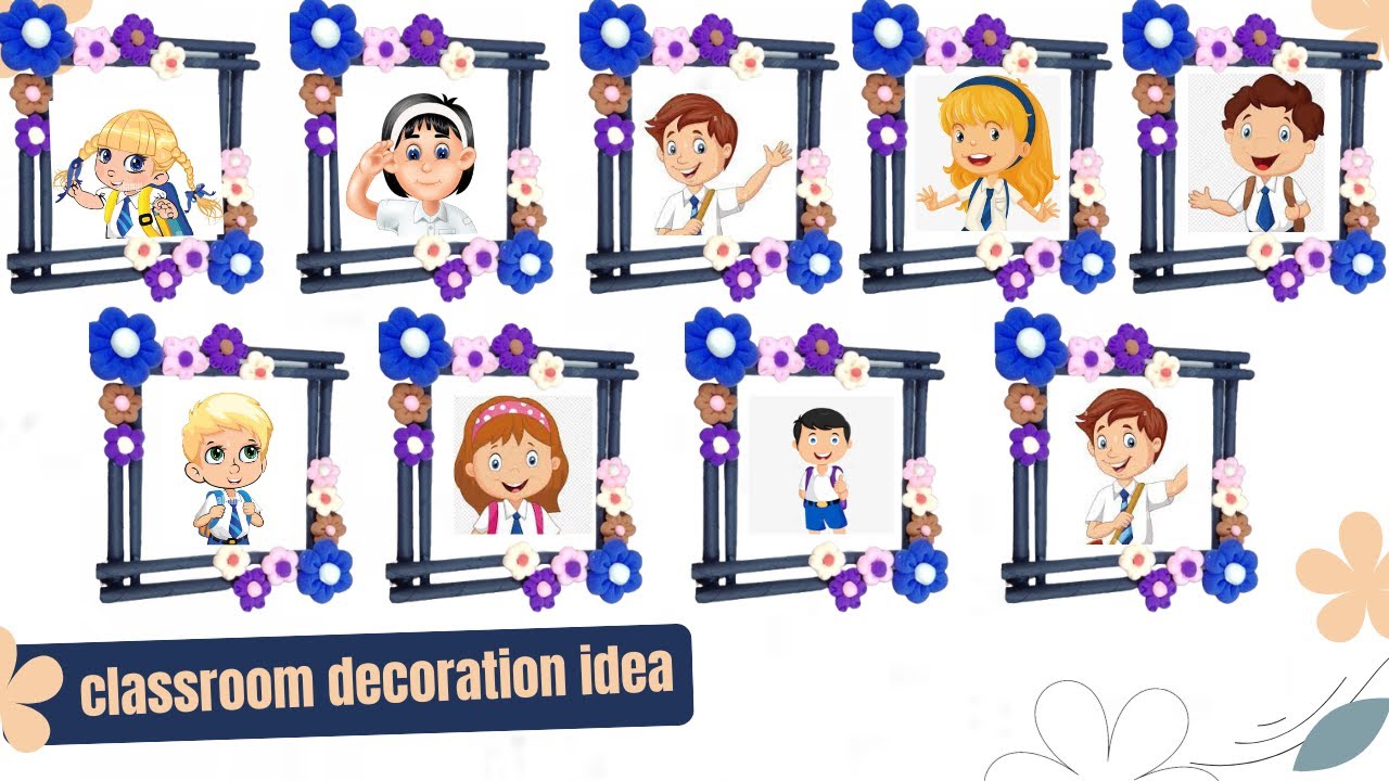 Creative Classroom Decoration||Personalized Photo Frames with Paper and ...