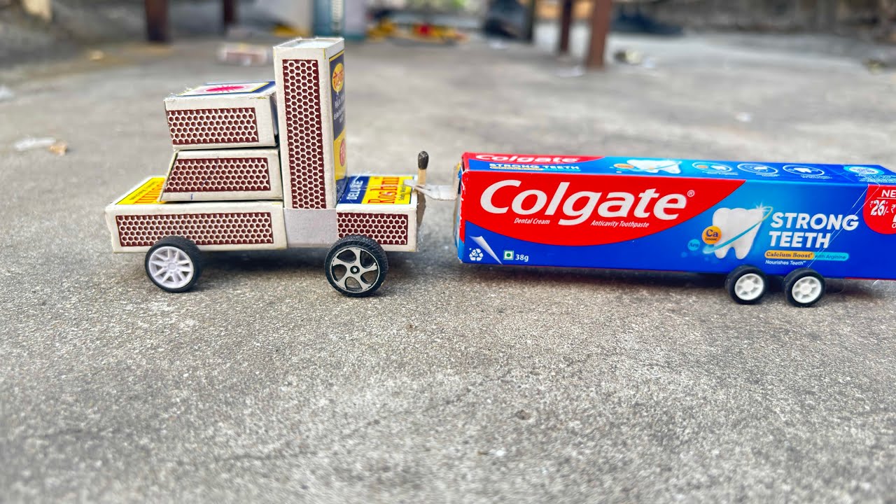 How to make matchbox and Colgate truck | hand made truck Easy process ...