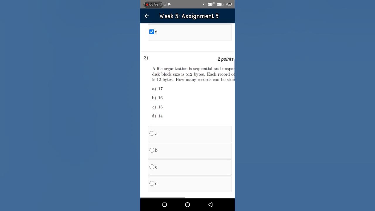 Data Base Management System Week 5 Assignment Answer Nptel Dbms Week 5 Answer Nptel Dbms