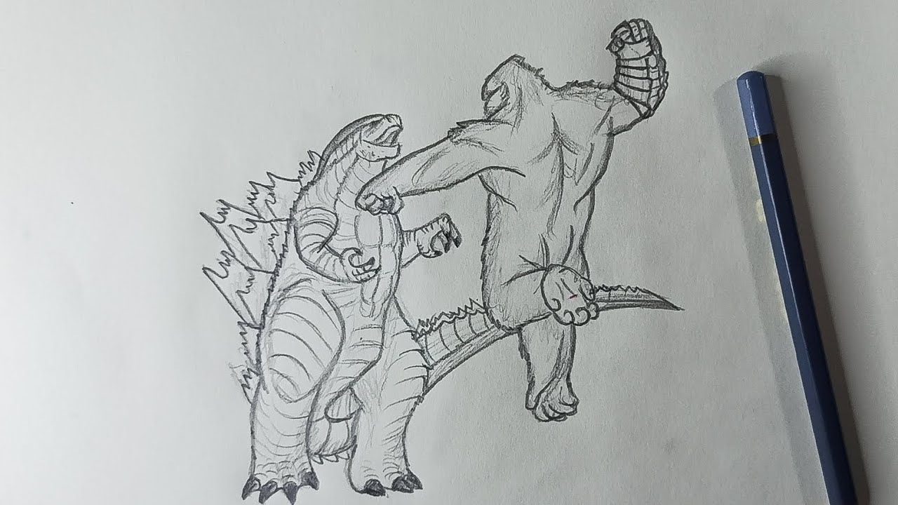 How to Draw godzilla x kong | Step by Step - YouTube