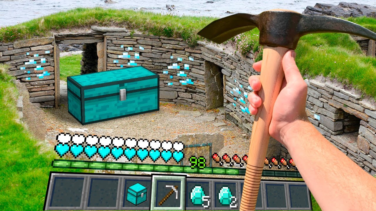 Minecraft in Real Life POV VILLAGER HOUSE IN CAVE Realistic Minecraft ...