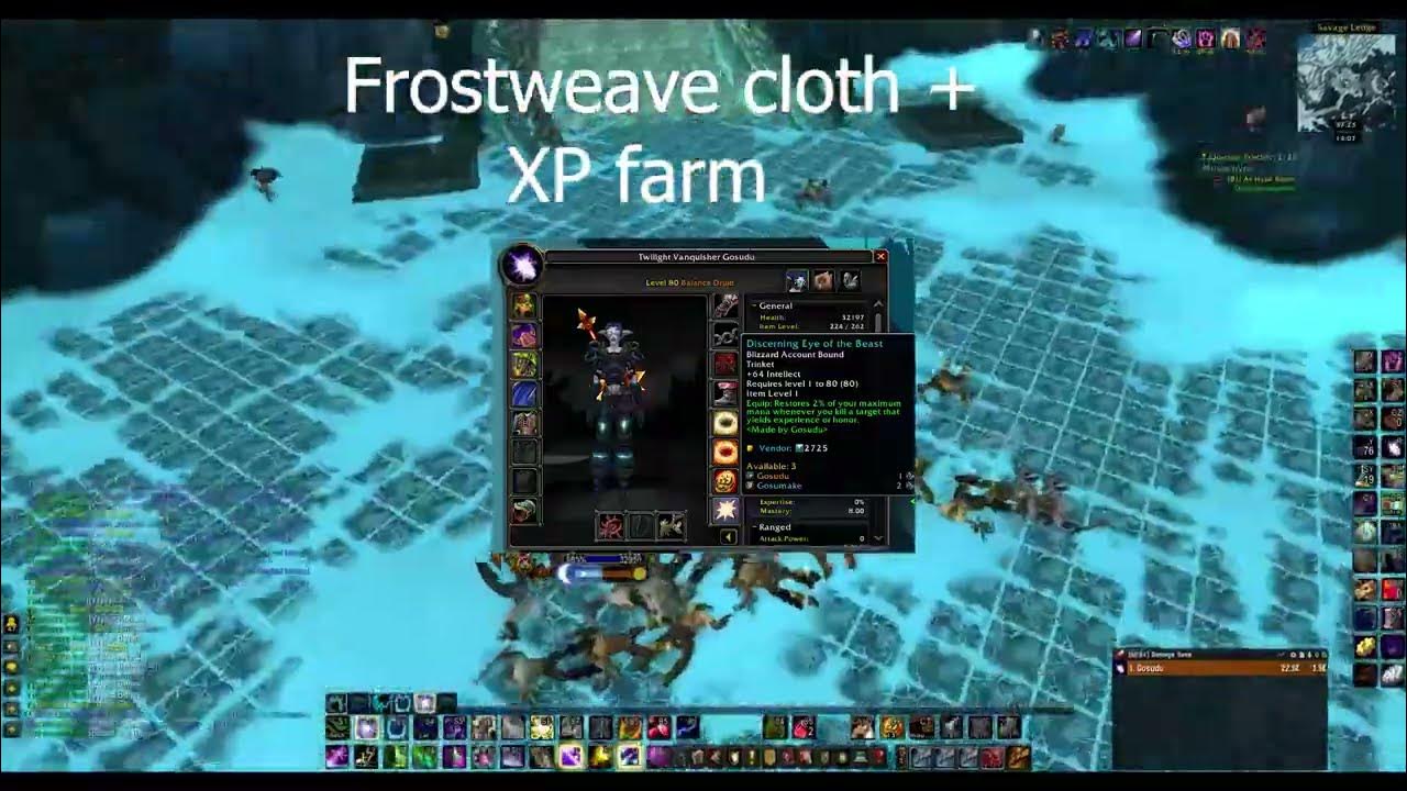 Frostweave cloth farm INFINITE (also 78-83lvling) - YouTube