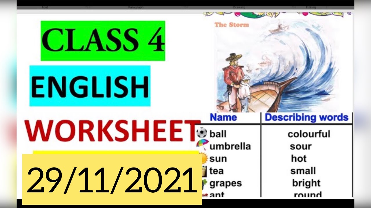 CLASS 4 English Worksheet 29 November 2021 eduteacherkerala YouTube CLASS 4 English Worksheet 29 November 2021 eduteacherkerala YouTube