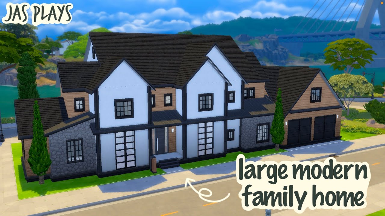 Large modern family home // The Sims 4 Speed Build with no commentary ...