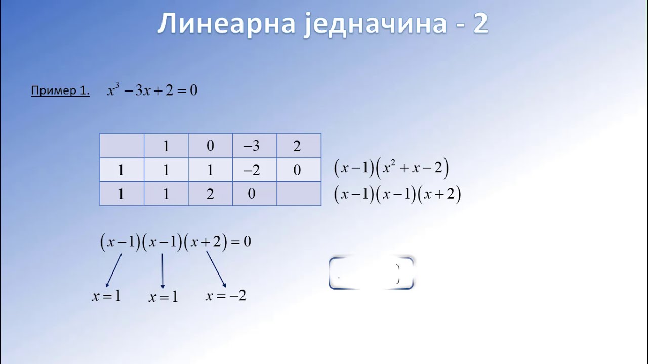 Matematika 1. razred - linearna jednacina - 2 - YouTube
