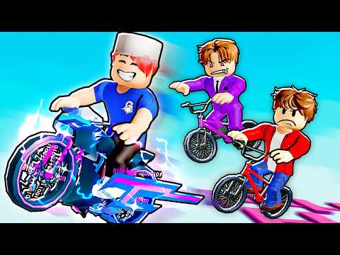 OP SPEEDRUNNER vs HUNTERS in Roblox BIKE OBBY…