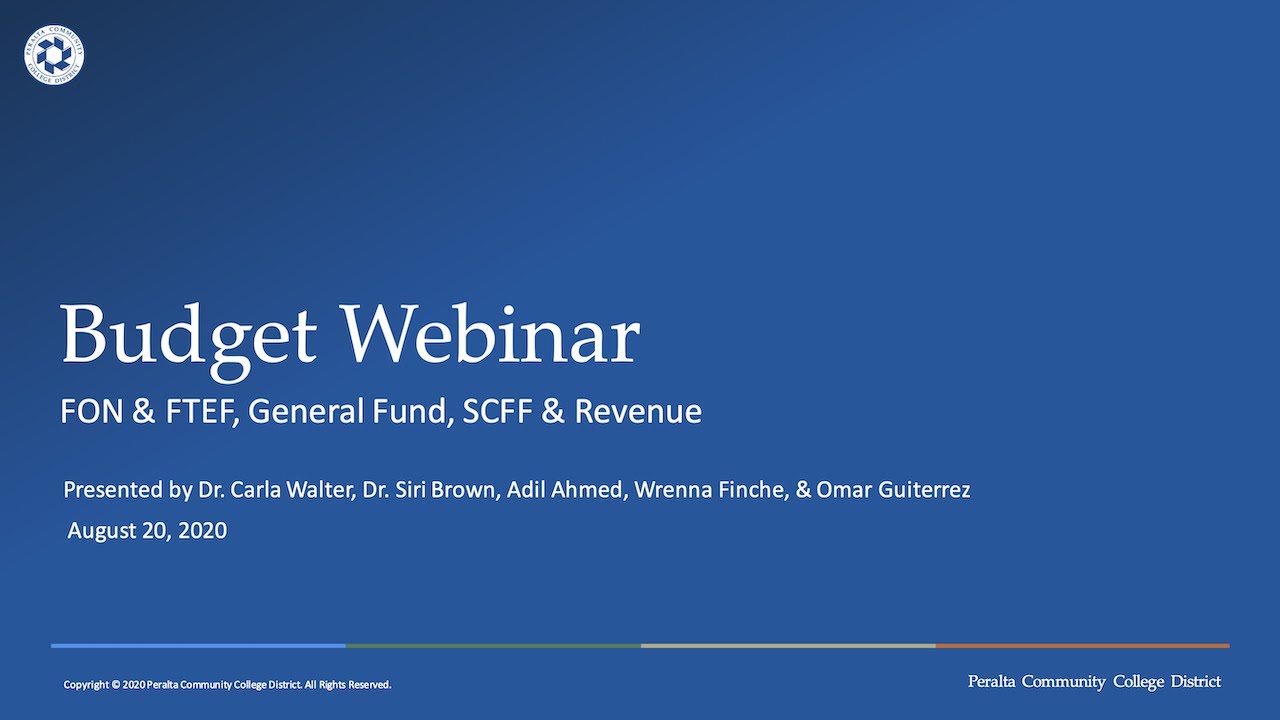 Budget Webinar, Part 1 - August 20, 2020 - YouTube
