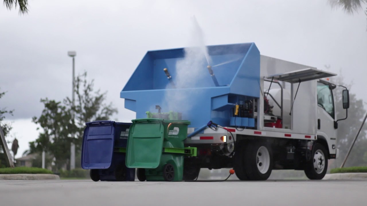 Trash Bin Cleaning Heads; 360 Extreme Spinning Heads; trash bin ...