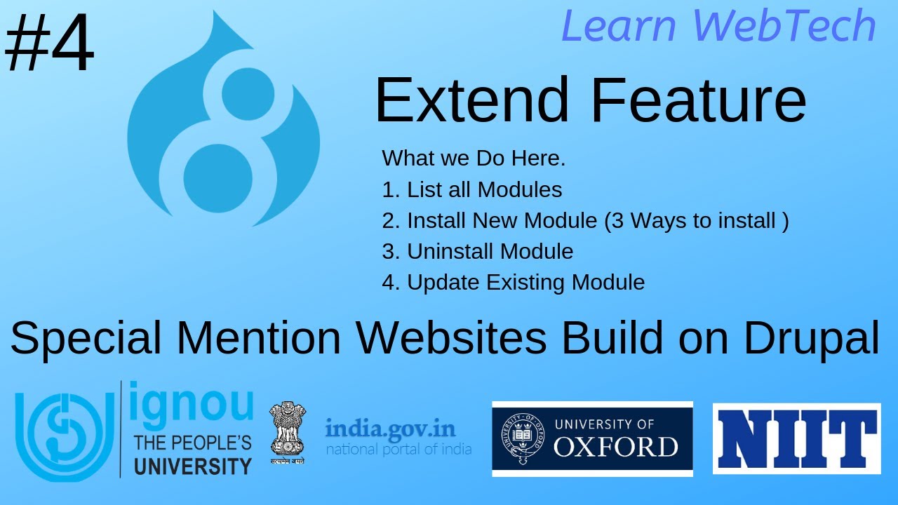 Extend | drupal 8 extend module #4 | How to install module in drupal 8| Enhance features in ...