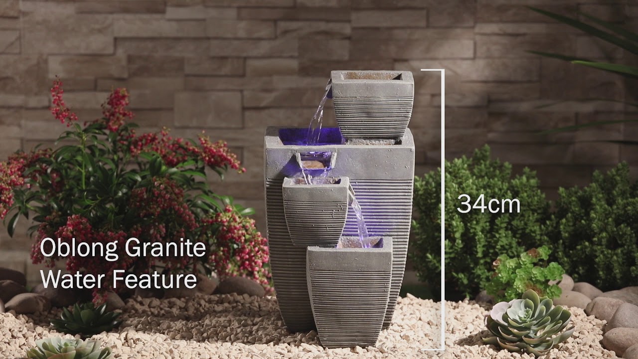 Serenity Table-Top Oblong Stone-Effect Water Feature - YouTube