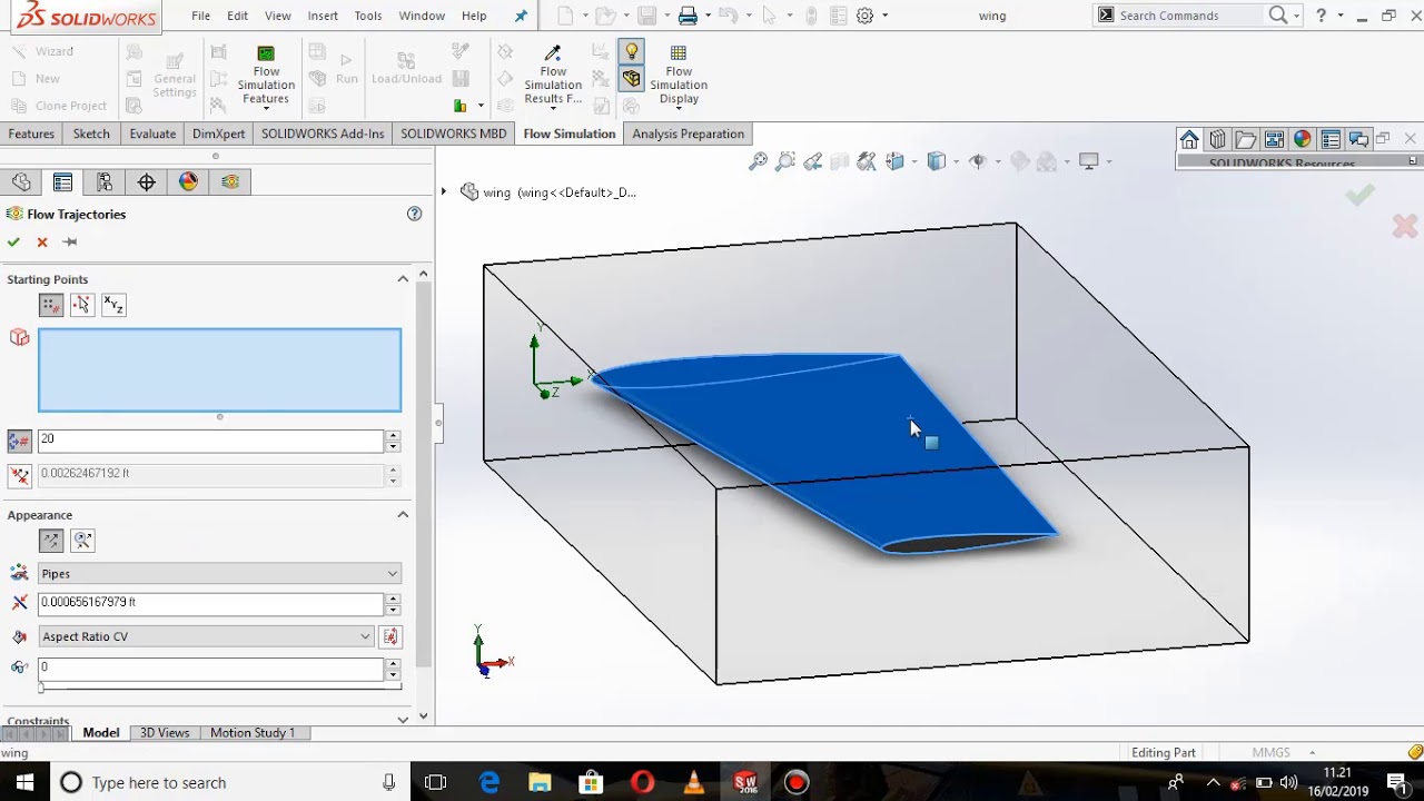 How To Input Parameter Flow Simulation On Aircraft Wing With SolidWorks ...