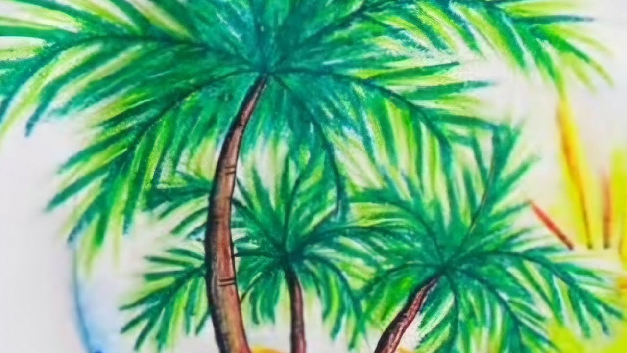 How to draw Coconut tree step by step - YouTube